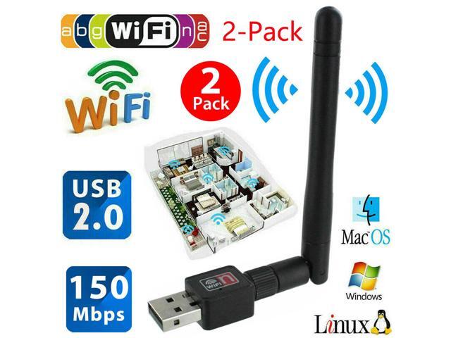 2Pcs Wireless USB WiFi Network Dongle Card 802.11n/g/b w/Antenna For PC ...