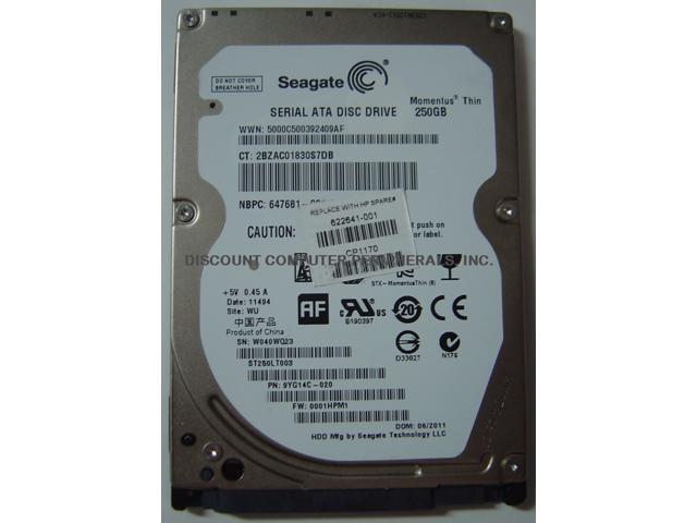 Seagate Momentus Thin ST250LT003 250GB 5400 RPM 16MB Cache SATA 3.0Gb/s 2.5" Internal Notebook ...