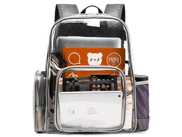 Clear Backpack, Durable School Backpack with Laptop Compartment Clear ...
