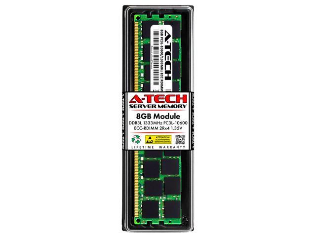 A-Tech 8GB 2Rx4 PC3L-10600R DDR3 / DDR3L 1333 MHz ECC RDIMM 1.35V ECC ...