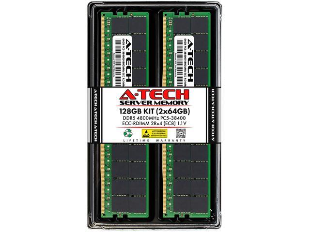 A-Tech 128GB (2x64GB) 2Rx4 PC5-38400R DDR5 4800 MHz EC8 RDIMM ECC ...