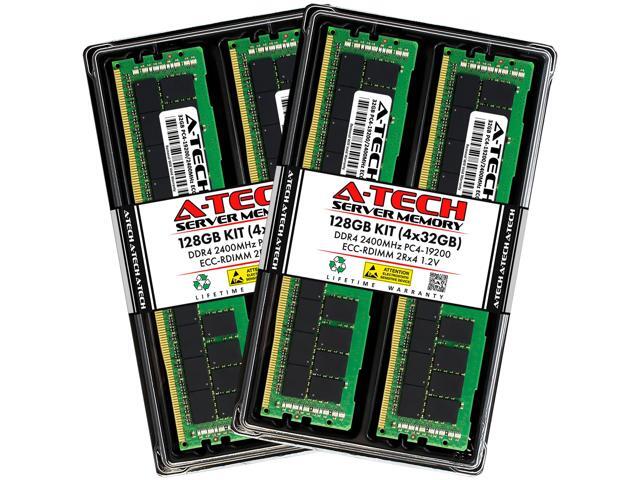 A-Tech 128GB (4x32GB) 2Rx4 PC4-19200R DDR4 2400 MHz ECC RDIMM ...