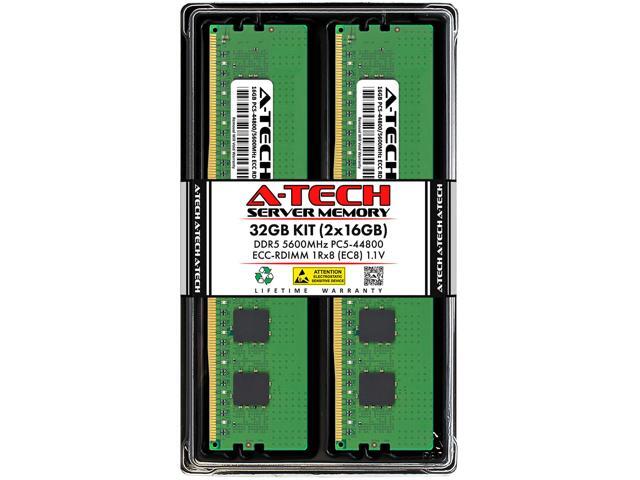 A-Tech 32GB (2x16GB) 1Rx8 PC5-44800R DDR5 5600 MHz EC8 RDIMM ECC ...