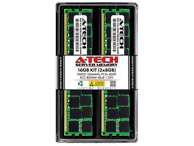 A-Tech 16GB (2x8GB) 4Rx8 PC3-8500R DDR3 1066 MHz ECC RDIMM 1.5V ...