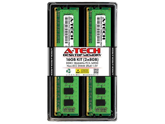 A-Tech 16GB (2x8GB) DDR3 1866MHz DIMM PC3-14900 UDIMM Non-ECC 1.5V CL13 ...