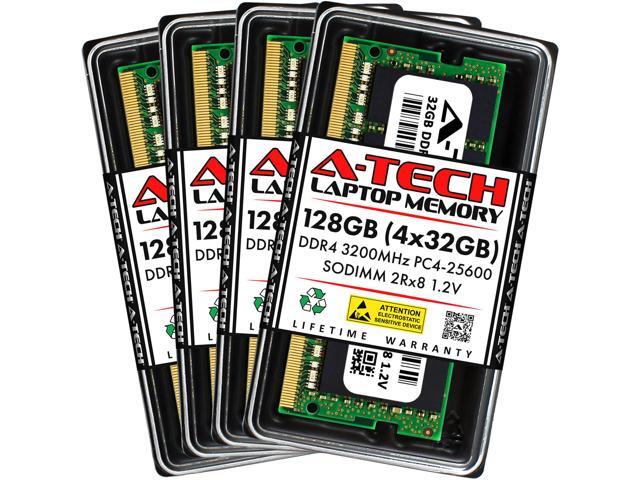 A-Tech 128GB (4x32GB) DDR4 3200MHz SODIMM PC4-25600 Non-ECC CL22 1.2V ...