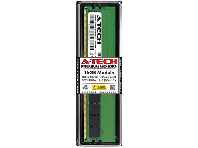 A-Tech 16GB 1Rx8 PC5-38400E DDR5 4800 MHz ECC UDIMM Unbuffered DIMM 288 ...