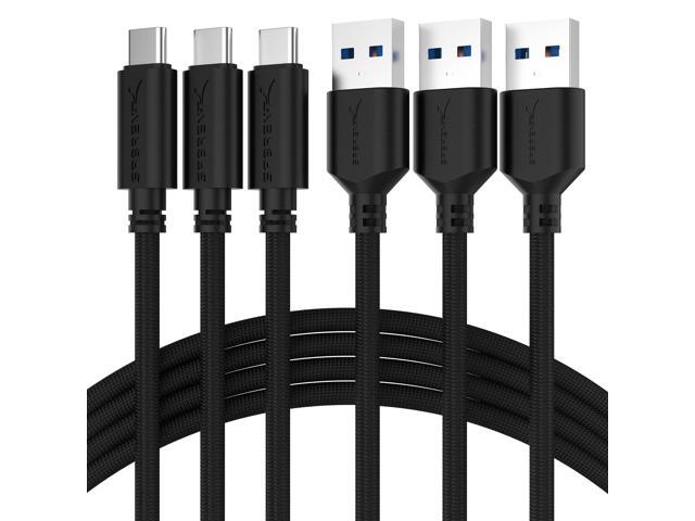 SABRENT [3-Pack 22AWG Premium 6ft USB-C to USB A 3.0 Sync and Charge ...