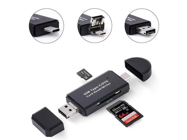3 In 1 Micro USB to USB Type C OTG Card Adapter USB 2.0 Memory Card ...