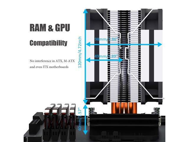 GLOTRENDS CPU Cooler for 12th Gen Intel CPU LGA1700 Socket, 6 Heat ...