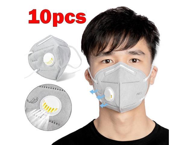 10PCS KN95 Gray Earband Type Vertical Folding Protective Mask Adult ...