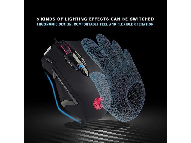 Gaming Mouse Wired, 13 Programmable Buttons (8+5 Side Buttons), RGB Backlit, Marco, 10000 DPI ...