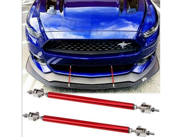 Red Adjustable Front Bumper Lip Splitter Strut Rod Tie Support Bar ...