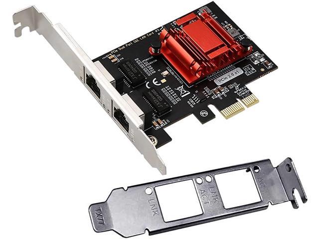 Dual-Port LAN PCIe Gigabit Network Card 1000M Ethernet Adapter Intel ...