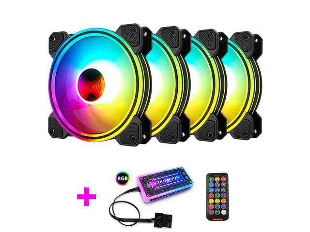 Coolmoon RGB Fan with IR Remote Controller Quiet 120mm Computer Case ...