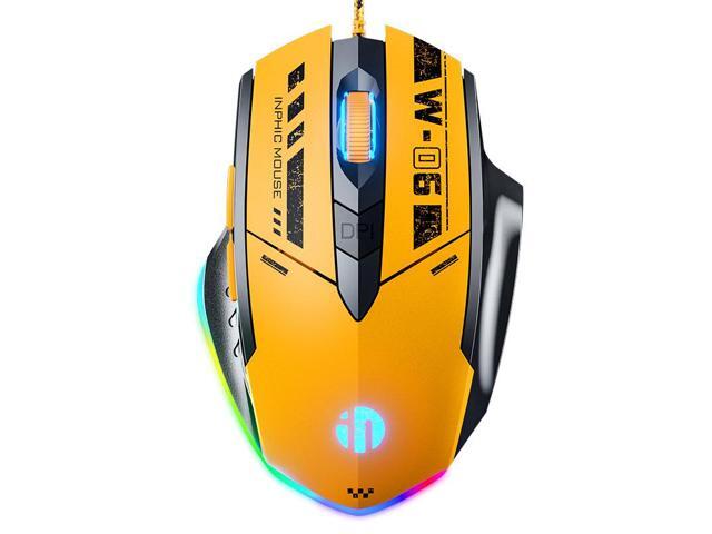 W6 Bumblebee usb Wired Gaming Mice Max 12800dpi Hardware Macro ...