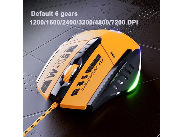 W6 Bumblebee usb Wired Gaming Mice Max 12800dpi Hardware Macro ...