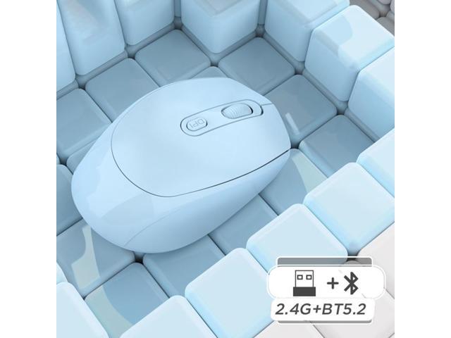 2.4G + Bluetooth5.2 Rechargeable Wireless Mouse 1600DPI Optical Mute ...