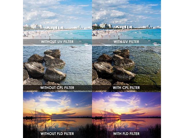 MultiCoated 7 Piece Filter Set Includes 3 PC Filter Kit UVCPLFLD and 4 ...