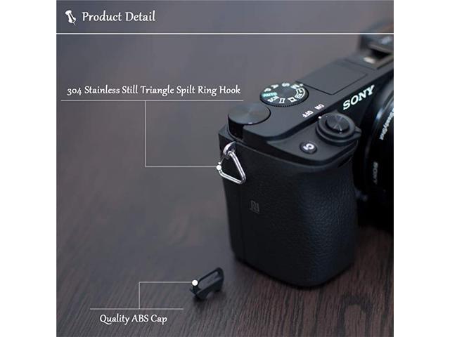 2 Pair Lug Ring Camera Strap Triangle Split Ring Hook Plastic Cap ...