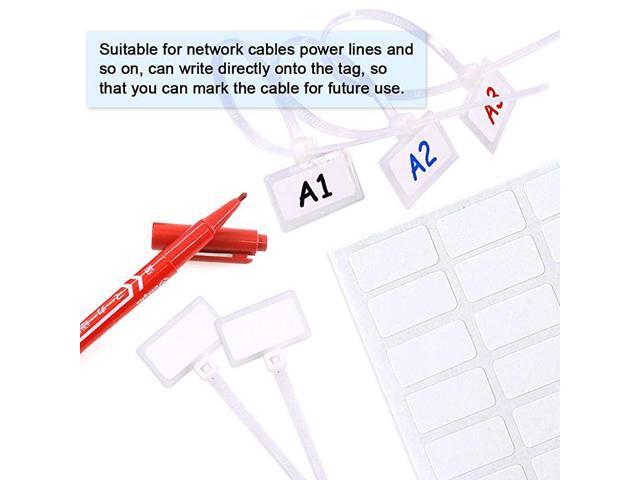 200Pieces 6 Inch Nylon Cable Marker Ties Selflocking Cord Tags Write on ...