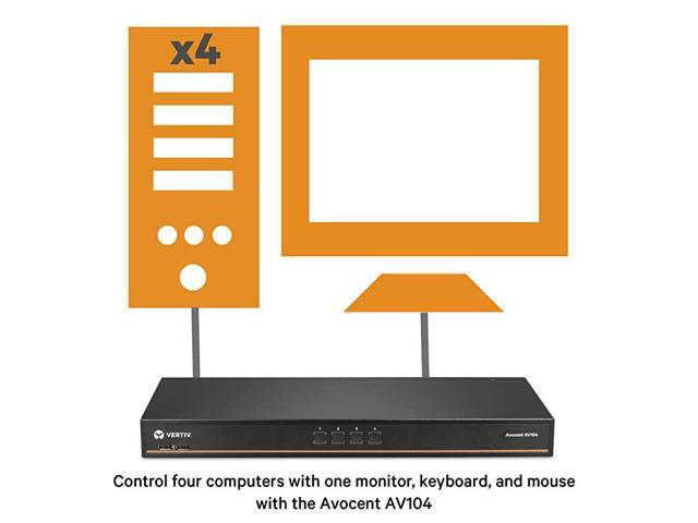 Vertiv 1x4 Rackmount or Desktop, Single-User KVM Switch with USB, Touch ...