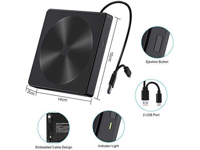 USB C External CD DVD Drive, USB Type C Adapter to USB 3.0 Superdrive ...