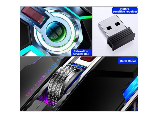 RGB Wireless Mouse USB Gaming Mouse 2.4Ghz Esports Backlit Silent ...