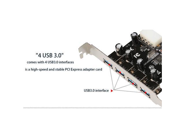 VL805 Chipset PCIe X1 4-port USB3.0 Riser Card to 4-port USB3.0 4-pin ...