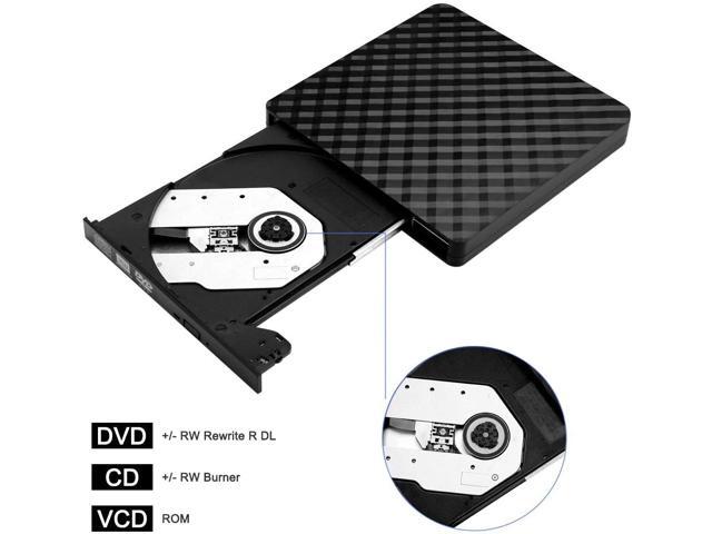 External DVD CD Driver, USB 3.0 Portable Slim Burner DVD+/-RW Writer ...