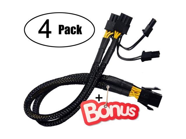 4Pack PCI-e 6 Pin to Dual PCIe 8 Pin (6+2) Graphics Card PCI Express ...