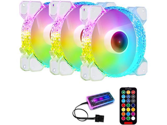 3 Pack RGB Case Fans,120mm Ultra-Quiet RGB Chassis Cooling Fans,Equiped ...