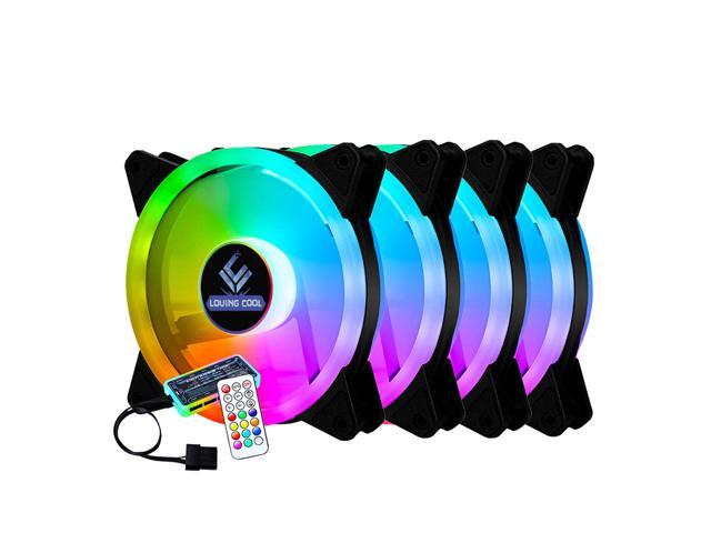 4 Pack RGB Fans + Remote Controller, 120mm Case Fan, RGB High ...