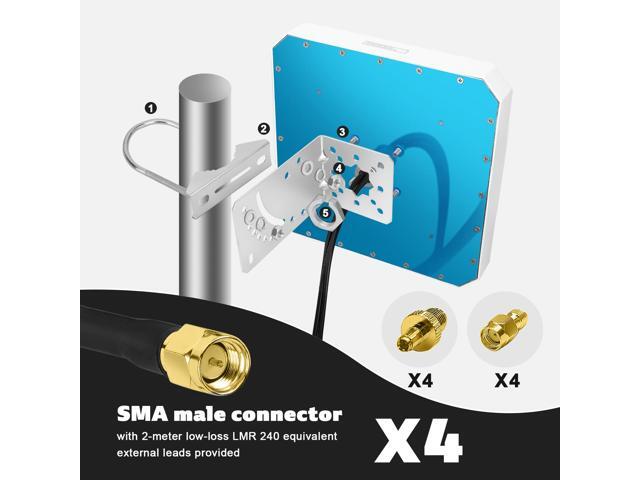 Maswell 5G WiFi 6E 4X4 MIMO Panel Antenna 600-8000MHz - Newegg.com