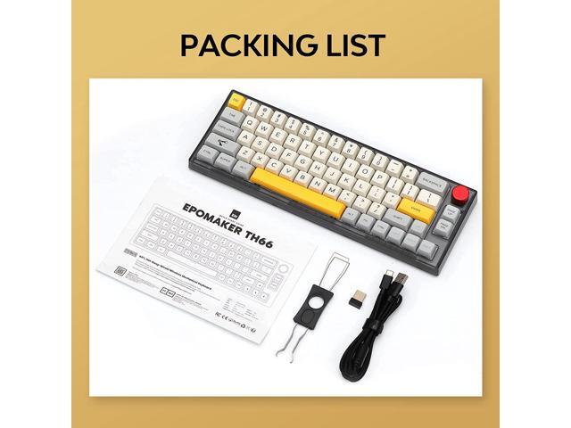 EPOMAKER TH66 Pro 65% Hot Swappable RGB 2.4Ghz/Bluetooth 5.0/Wired ...