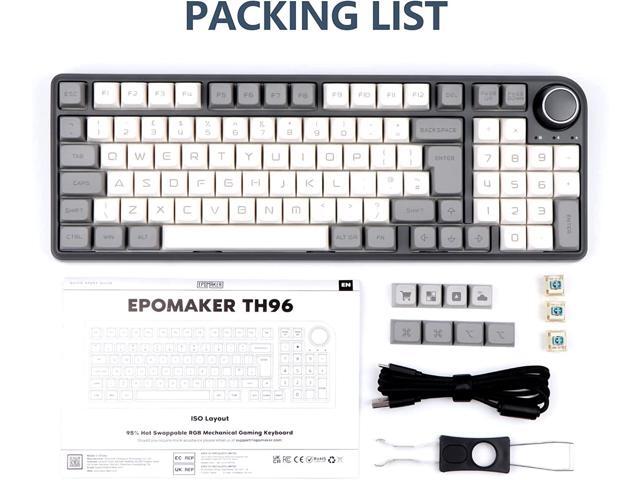EPOMAKER TH96 96% Hot Swap RGB 2.4Ghz/Bluetooth 5.0/Wired Gasket ...
