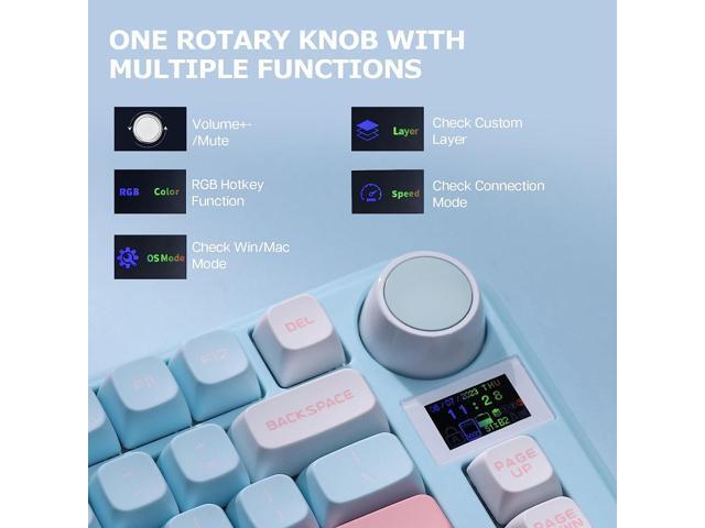 EPOMAKER TH80-X Gasket Mechanical Keyboard, 75% Layout Triple Mode Hot ...