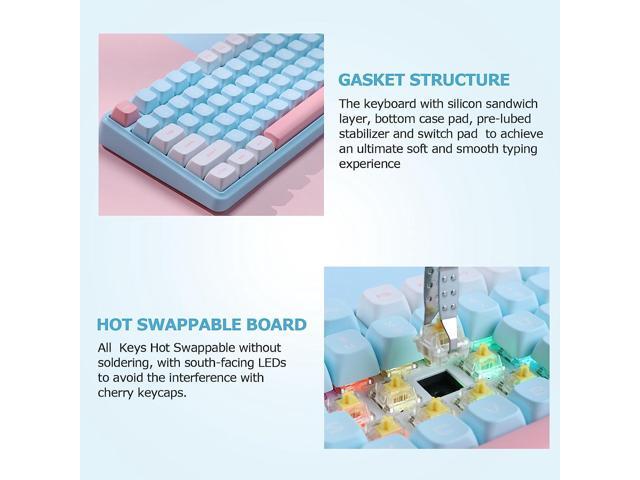 EPOMAKER TH80-X Gasket Mechanical Keyboard, 75% Layout Triple Mode Hot ...