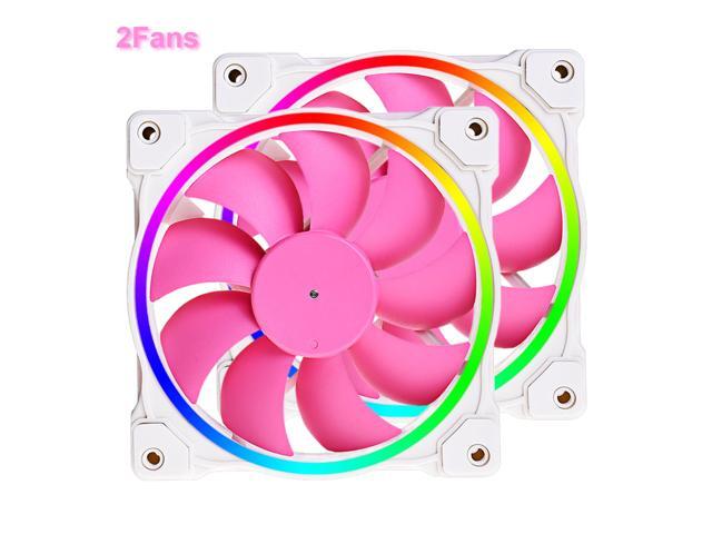 Pink Case Fan 120mm Colour ARGB Temperature Control Water Cooling ...