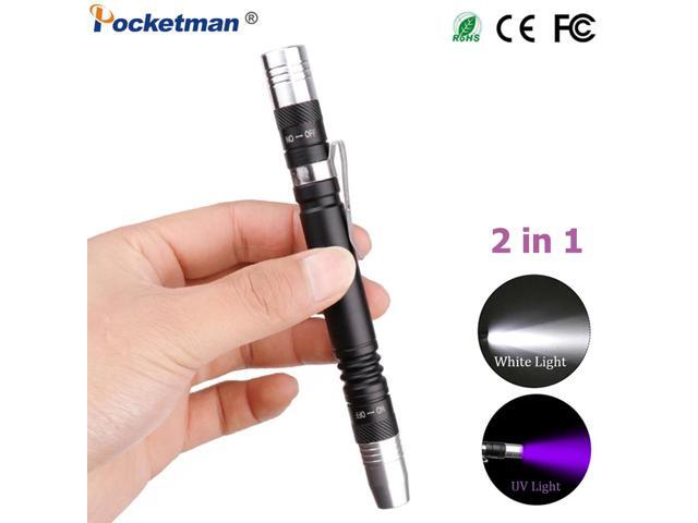 2 in 1 Mini UV LED Flashlight Pen Flashlight Multifunctional 395nm ...