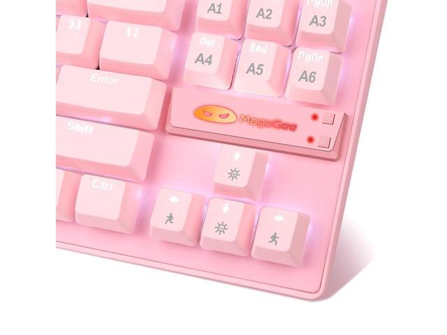 PC Mechanical Gaming Keyboard--Pink LED Backlight-Compact Mechanical ...