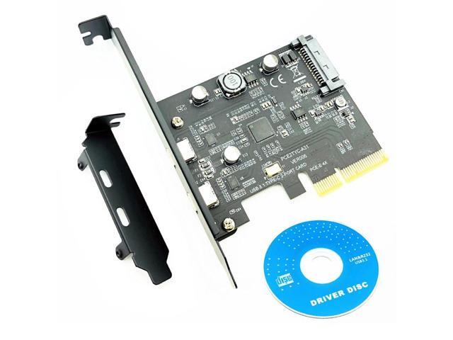 USB Type C PCI Express Card PCI-E 4X to USB 3.1 Gen2 10Gbps 2-Port Type ...