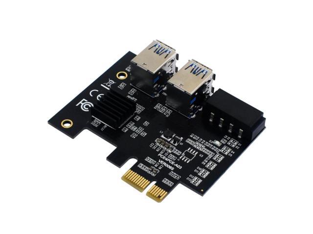 PCI-E to PCIe Adapter PCI-Express 1x to 16x Mining Riser Card 1 to 4 ...