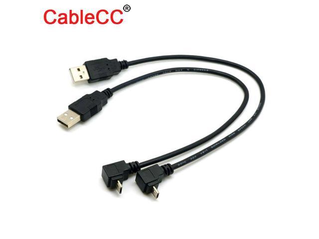 2pcs USB 2.0 Male to Micro USB 90 Degree Up & Down Angled Cable High ...