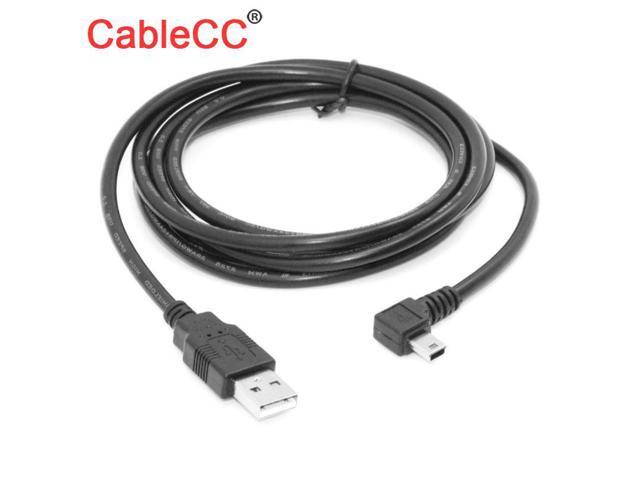CableCC Mini USB B Type 5pin Male 90 Degree Left Angled to USB 2.0 Male ...