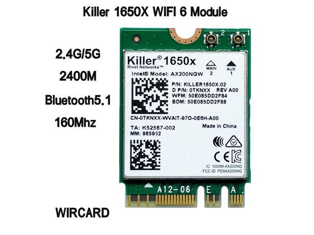 Killer 1650x ax200 AC Dual Band 2.4Gbps Wireless AX200 Wifi Card ...