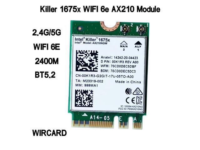 Killer 1675x AC Dual Band 2.4Gbps WI-FI 6E Wireless AX210 Wifi Card ...