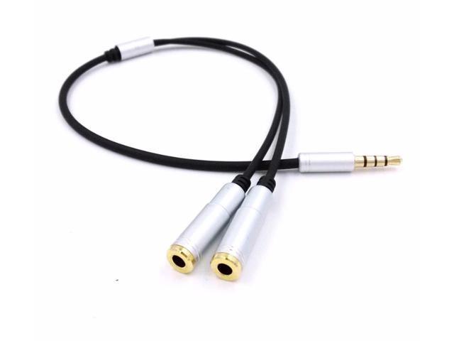 3.5mm Jack Audio Splitter Cable 30 cm Golden Plated TRRS 4 Pole 3.5mm ...