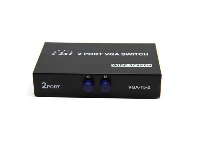 2 In 1 Out 2 Port VGA Selector Box VGA/SVGA Manual Sharing Selector ...