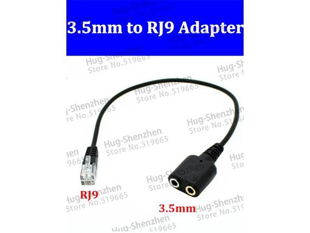 10 pcs/lot Headset Cable Dual 3.5mm to RJ9 Plug Adapter Convertor for ...